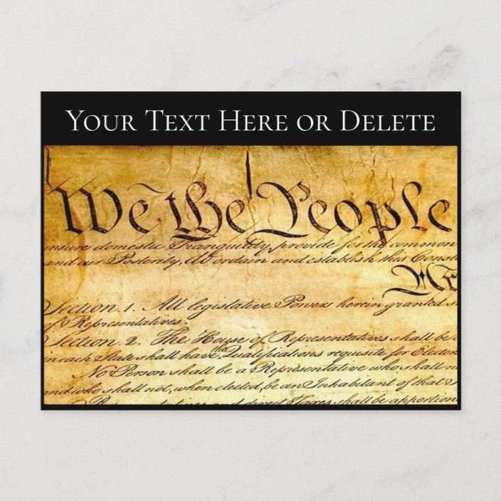 Your Text/Colour U.S. Constitution We the People Postcard | Zazzle.ca