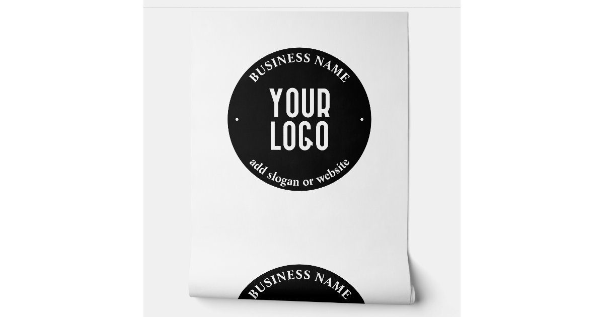 Your Text & Uploaded Logo | Editable Black & White Wallpaper | Zazzle
