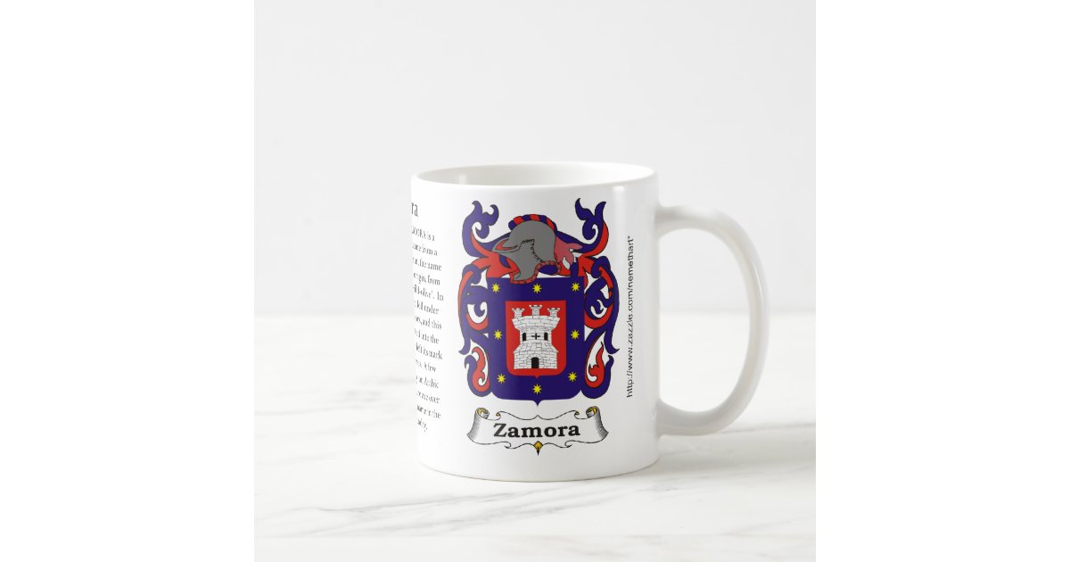 Zamora, the origin, meaning and the crest coffee mug | Zazzle